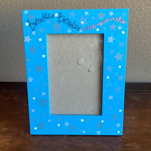 Accents | Blue White Silver Sparkle Star Picture Frame 2 For 5 | Poshmark